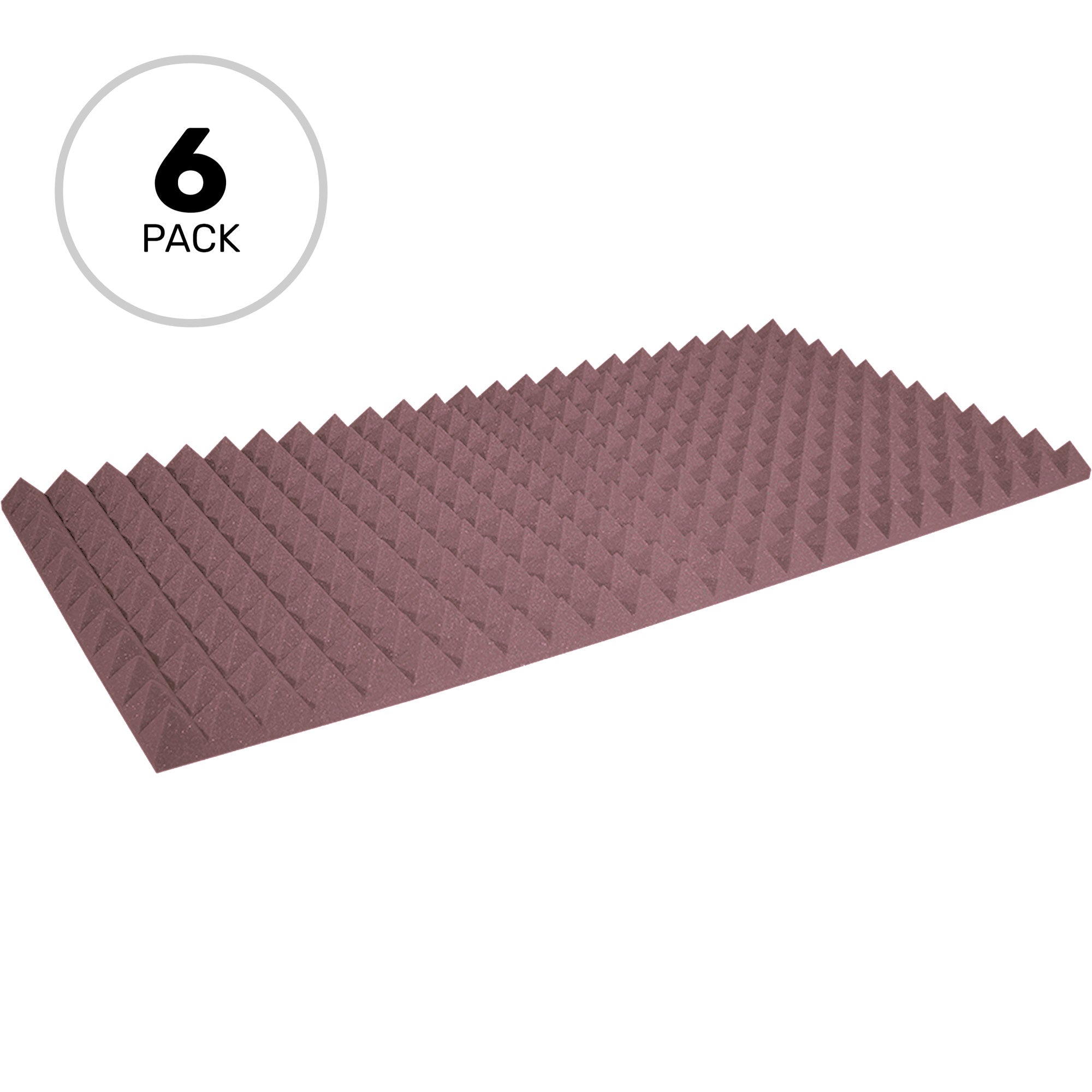 Performance Audio 24" x 48" x 2" Pyramid Acoustic Foam Panel (Rosy ...