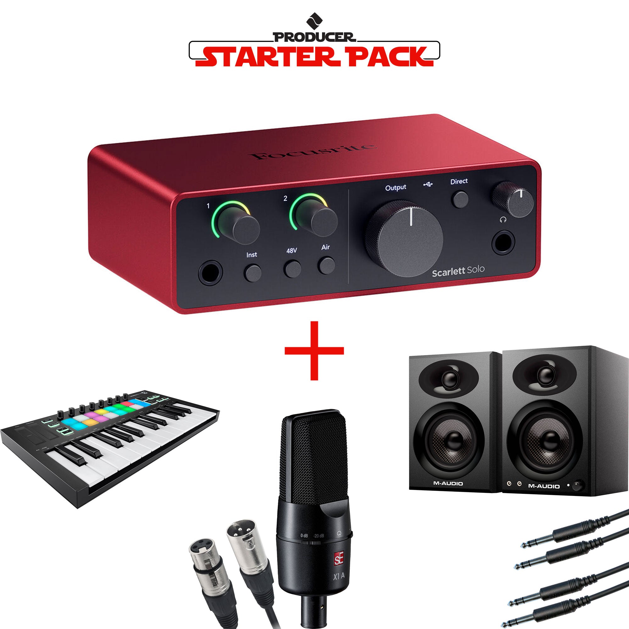 Focusrite Scarlett Solo Producer Starter Pack with Interface, Studio ...